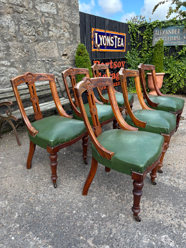 Set of Six Victorian Aesthetic-style oak library chairs, | Strichen ...