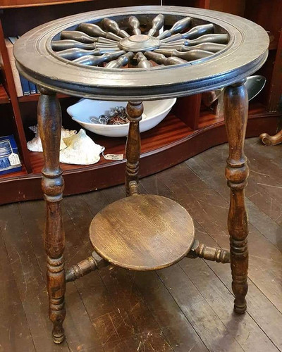 Unique Oak Spinning Wheel Table | Strichen Antiques