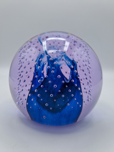 Caithness vintage purple glass "Cauldron" paperweight. | Strichen Antiques