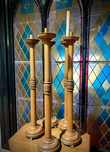 Church : Mid-Century Oak Paschal Candlestick | Strichen Antiques