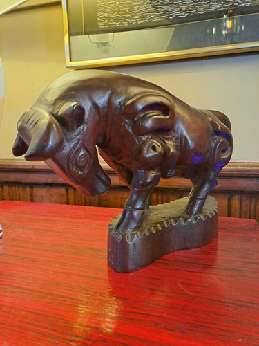 Hand Carved Spanish Toro Bull | Strichen Antiques