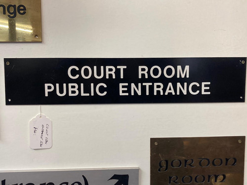 Court Room Puplic Entrance Perspex sign | Strichen Antiques