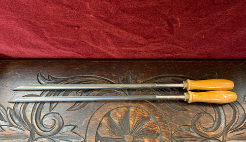 Pair of Large Vintage Stainless Steel Cheese Probes | Strichen Antiques