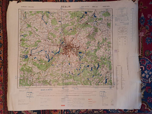 Airforce Map of Perthshire & Berlin 1943 | Strichen Antiques