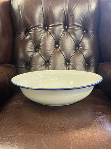 Large Enameled Metal Wash Basin | Strichen Antiques
