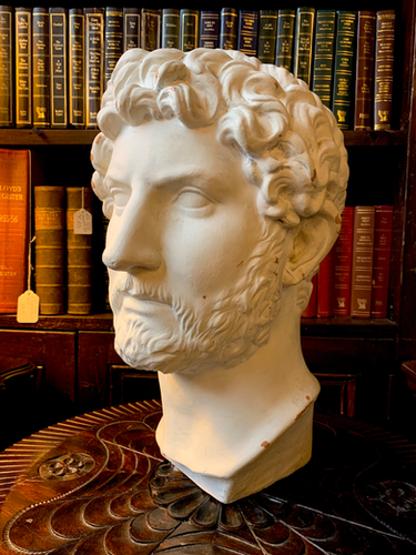 Large Painted Terracotta Library Bust of Publio Aelio Hadrian /Roman ...