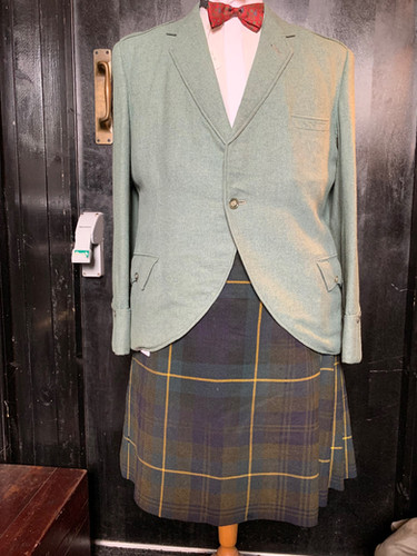 Gents Pure New Wool Kilt Jacket Sage Green | Strichen Antiques