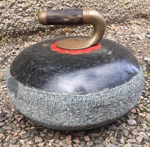 Curling Stone with Brass and Wooden Handle | Strichen Antiques