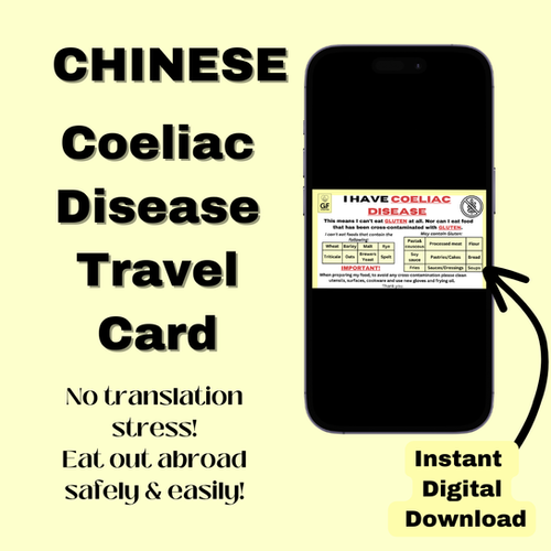 Chinese Coeliac Disease Digital Translation Travel Card | Gluten Free ...
