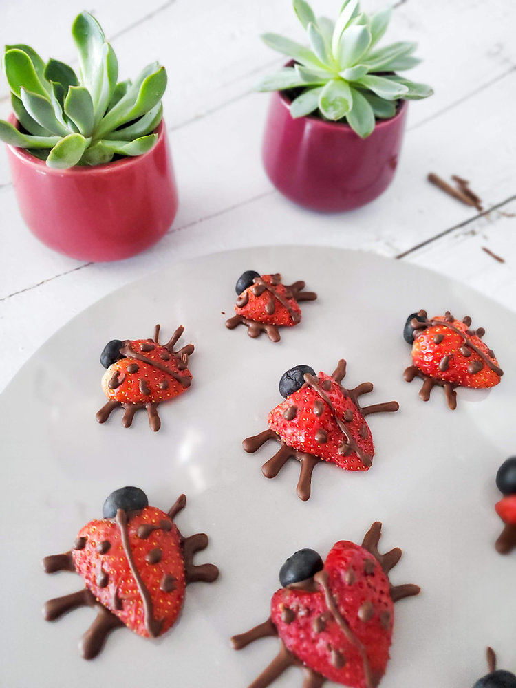 Spring Snack for Kids: Strawberry Ladybugs