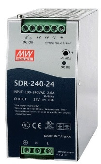 SDR-240-24 Fuente de poder 24VDC 240W | Nexor Electrónica