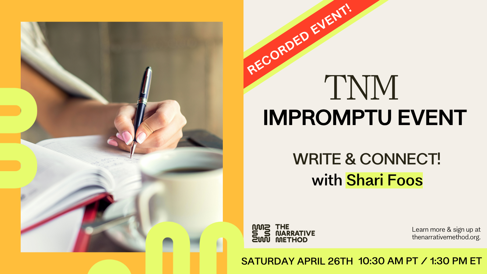 TNM Impromptu Event with TNM Founder, Shari Foos | TNM