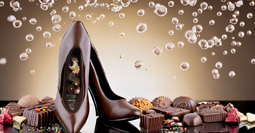 Handmade Chocolate Extra Large Ladies Shoe Gift with Eight Homemade ...