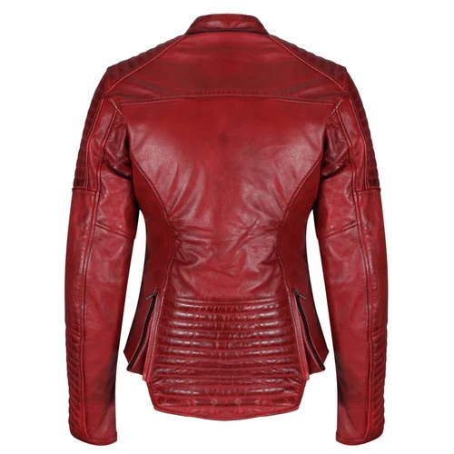 Valerie Red Leather Jacket | Rainbowmoto