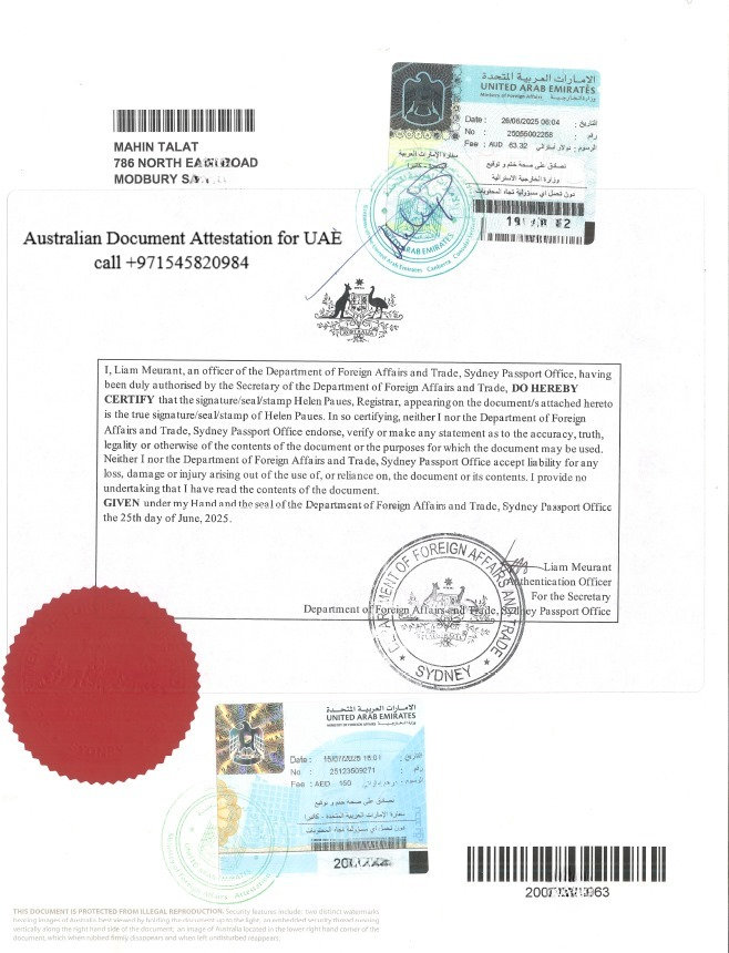 Australian Document Attestation for UAE – Step-by-Step Guide