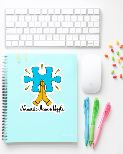 Namaste Home & Puzzle Sticker, Cute Yoga Vinyl Decal, Funny Puzzle Pun ...