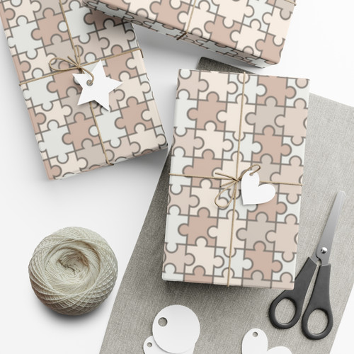 Nude Puzzle Gift Wrap, Jigsaw Pattern, Present Wrapping Paper, Cute ...