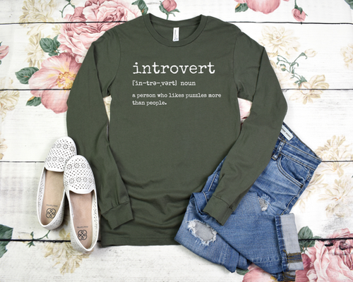 Funny Introvert Puzzler Long Sleeve | The Puzzle Republic