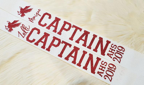 "CAPTAIN/SENIOR" FULL GLITTER SASH | Hens HQ
