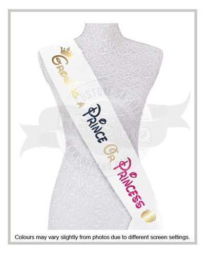 Disney Inspired "Growing a Prince OR Princess" Glitter Baby Shower Sash ...