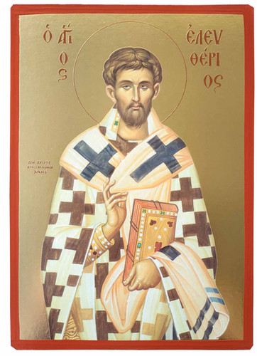 SAINT ELEUTHERIUS, HIEROMARTYR, BISHOP OF ILLYRIA | S&K BYZANTINE ICONS