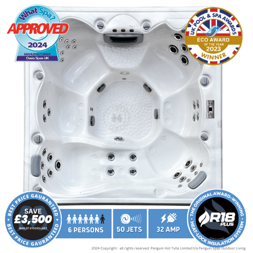 HE760 Platinum Oasis Spa Hot Tub with UK Award-Winning R18 Plus ...