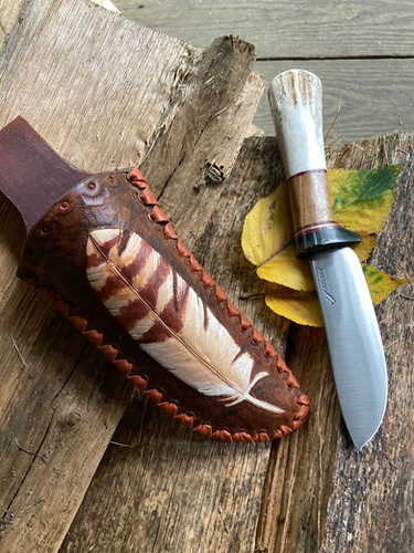 Knife 263 Dyer Oak & Moose River Valley Hunter | karamhandmade