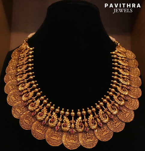 Pure Gold Antique Necklace | Pavithra Jewels