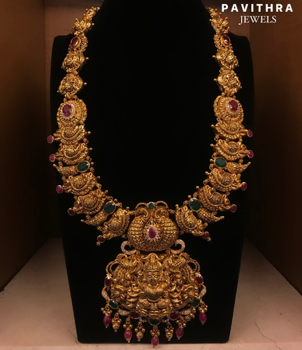 Pure Gold Antique Haara. | Pavithra Jewels