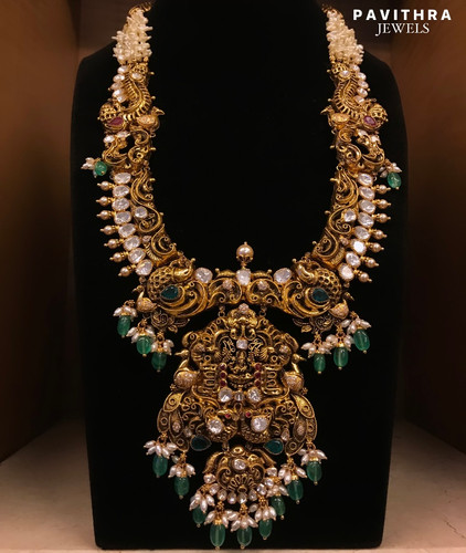 Pure Gold Antique Haara | Pavithra Jewels
