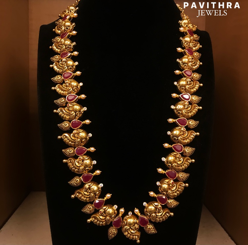 Pure Gold Antique Haara. | Pavithra Jewels