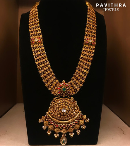 Pure Gold Antique Haara. | Pavithra Jewels
