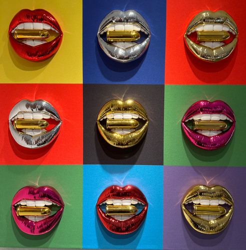 POP BULLET LIPS - original - limited Edition - 83x83cm | NL Galerie