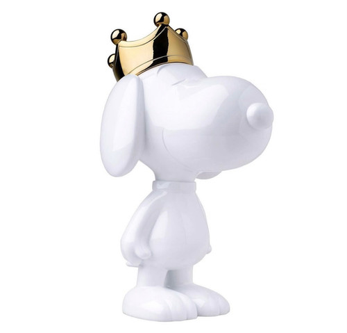 SNOOPY - LIFE SIZE - weiß glänzend und chrome goldene Krone | NL Galerie