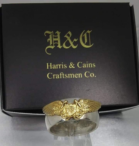 US Navy Flight Officer Wings 90% Silver Ring | H & C Craftsmen Co.