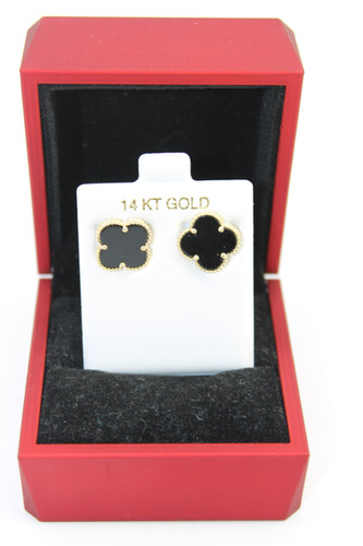 14K Black Trebol 🍀 Earring (13mm) - BTJ™ | Bambamthejewelry
