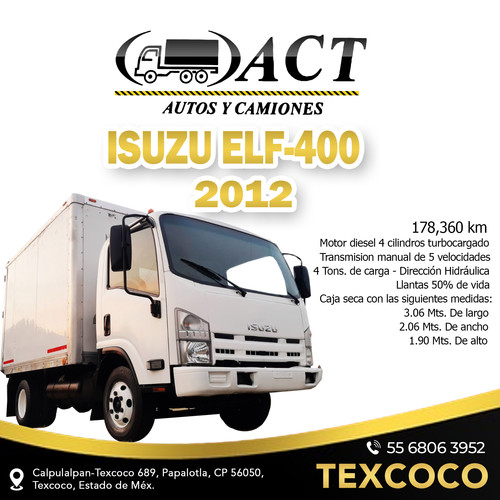 Isuzu Elf-400 Año 2012 Con Caja Seca Listo Para Trabajar | ACT Autos y ...