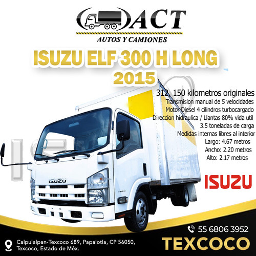 Isuzu Elf-300 H Año 2015 Con Caja Seca Impecable | ACT Autos y Camiones
