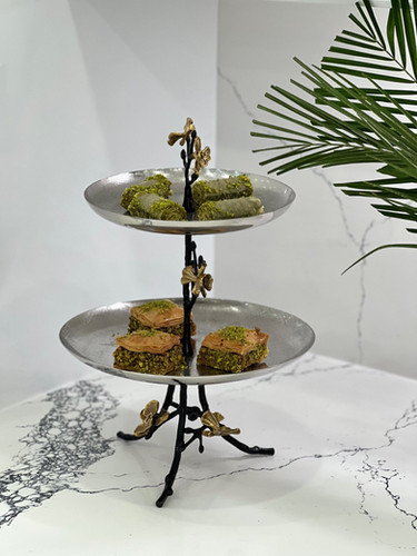 Orchid Two Tier Platter (Black) | Artistic Homeware Sh