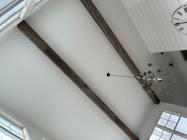 Gorgeous Resawn Barnwood Boxed Beams!