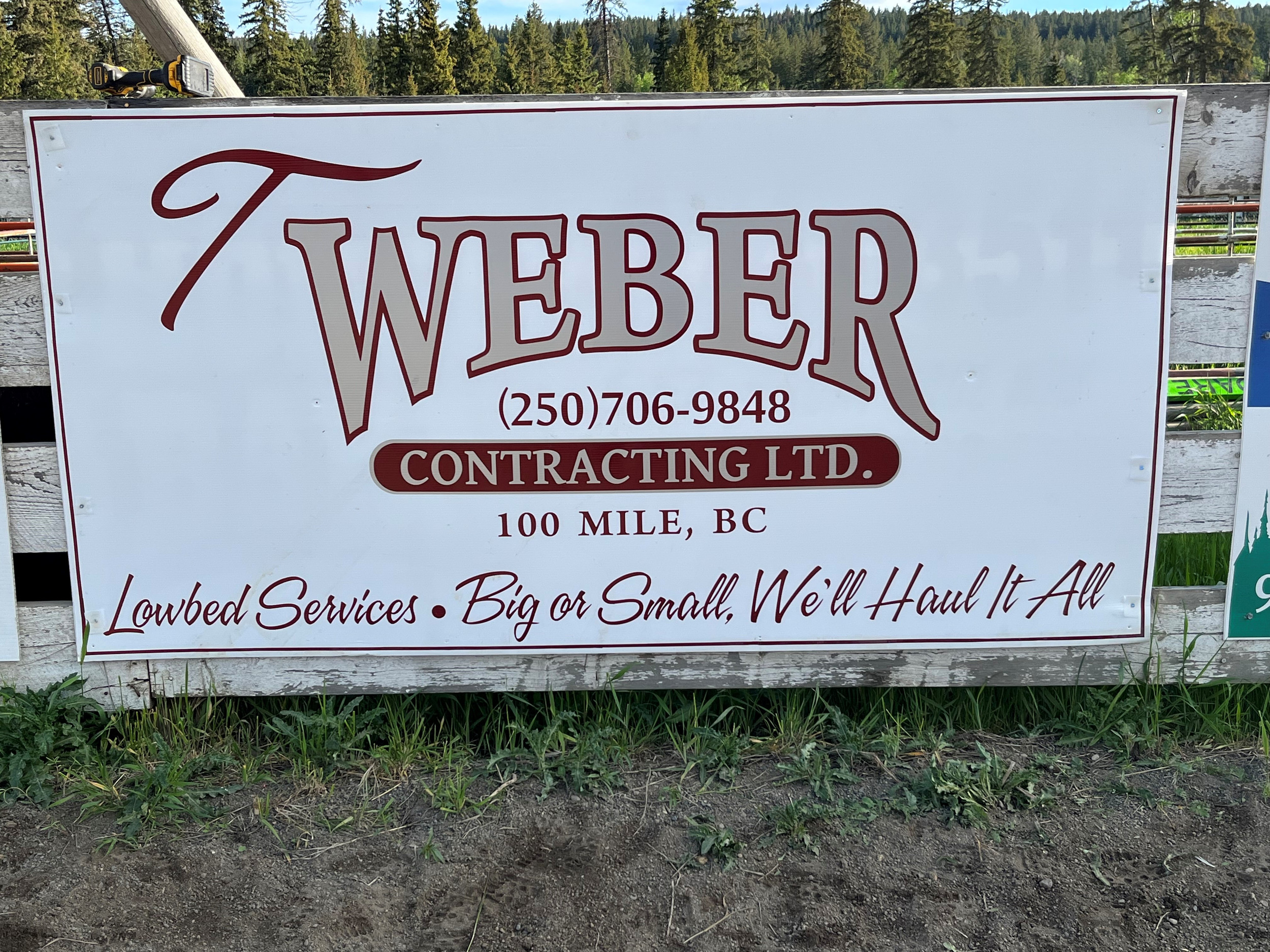 T Weber Contracting Ltd | 100 Mile House | Contact Us