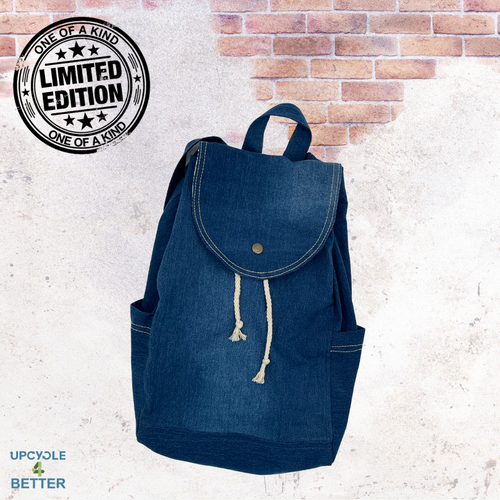 DENIM DRAWSTRING BACKPACK | Upcycle4Better