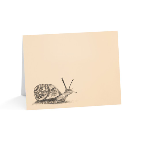 Notecards, Orange Snail in Pointillist Dot Style - "Slow Your Roll ...