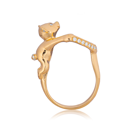 "The Hug" Ring 18ct Yellow Gold - Set with Diamonds | Gem Gem Geneva