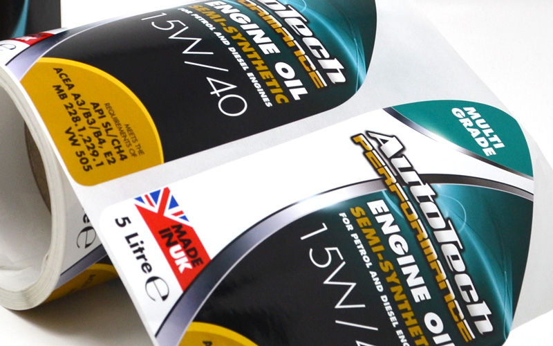 Automotive Oil Labels - Lubricant Stickers - Crown Labes