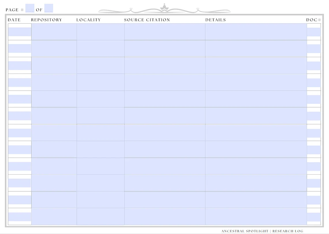 Family Group Sheet + Research Log x2 + 5 Generation Pedigree Chart ...