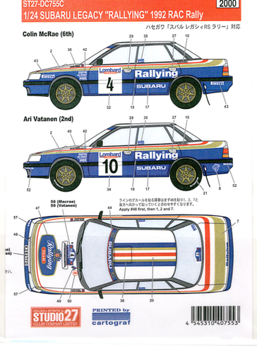 Subaru Legacy "Rallying" 1992 RAC Rally | Paints Models & More