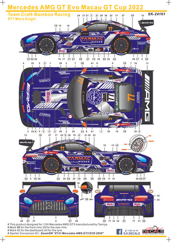 Mercedes AMG GT Evo Macau GT Cup 2022 Team Craft-Bamboo Racing #77 ...
