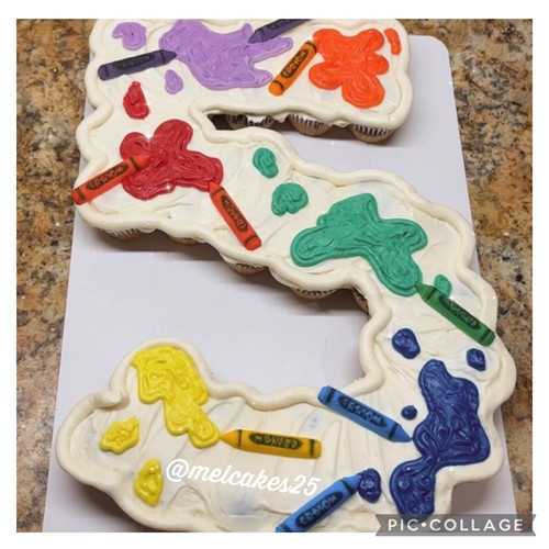 Color Splash Number Cupcake Cake | MelCakes25