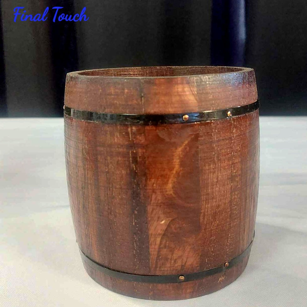 Small Centerpiece Whiskey Barrel ~ Dark Stain | Final Touch